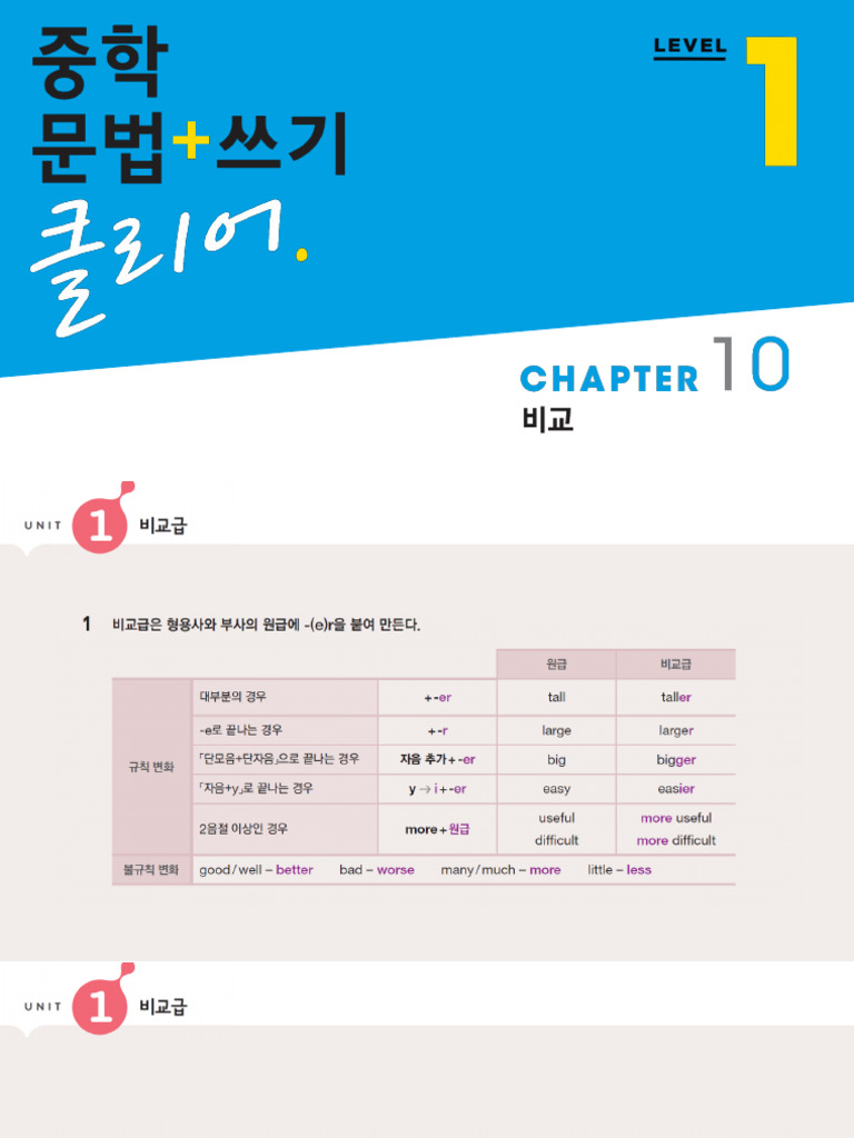 중학문법쓰기 클리어 chapter10 | PDF
