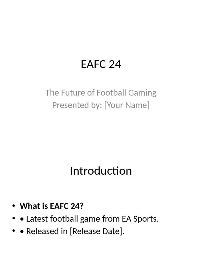 EAFC 24 Presentation | PDF