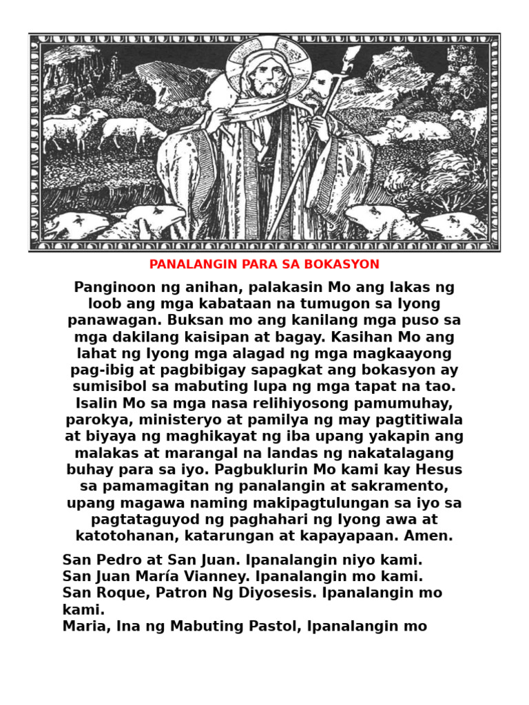 PANALANGIN PARA SA BOKASYON | PDF PANALANGIN PARA SA BOKASYON | PDF