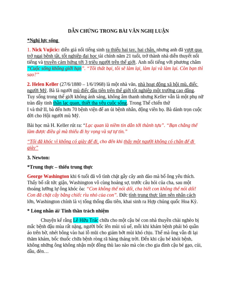 DẪN CHỨNG TRONG NLXH | PDF