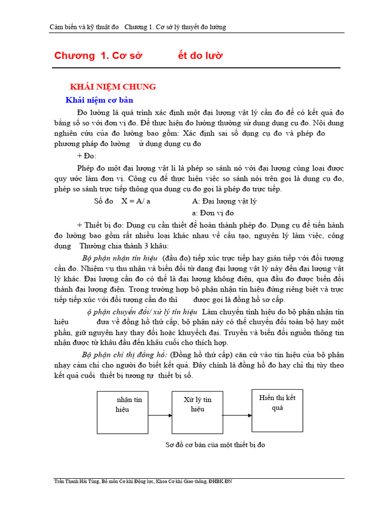C1-Co So Ly Thuyet Do Luong-2023 | PDF