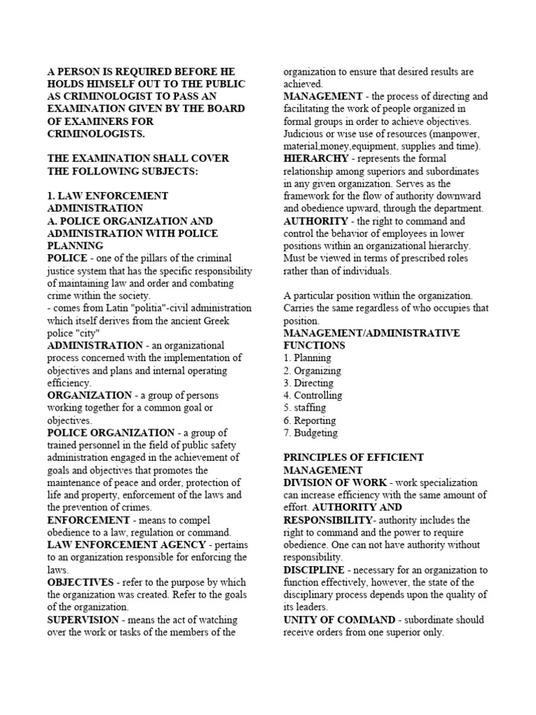 PRC Reviewer LEA | PDF | Police | Hierarchy