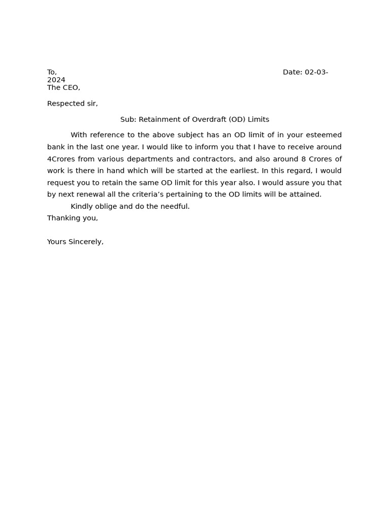 Chandru OD Letter | PDF