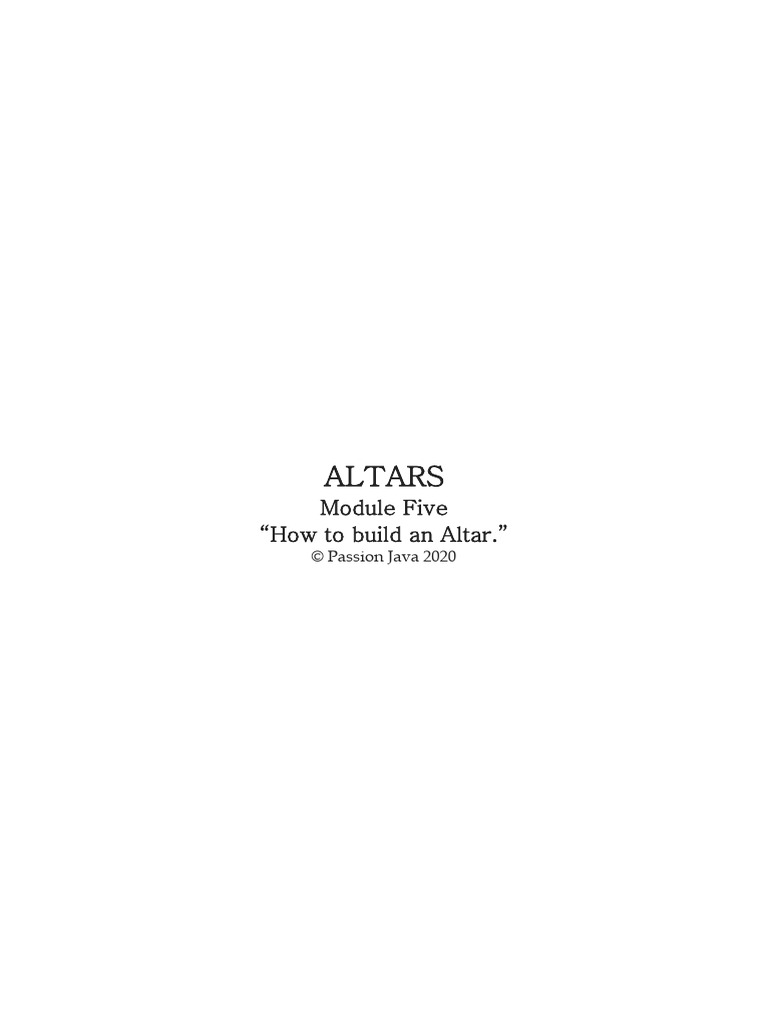 5 Altars - How To Build An Altar | PDF | Sacrifice | Altar