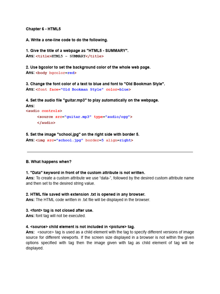 CS - HTML5 | PDF | Html Element | Html
