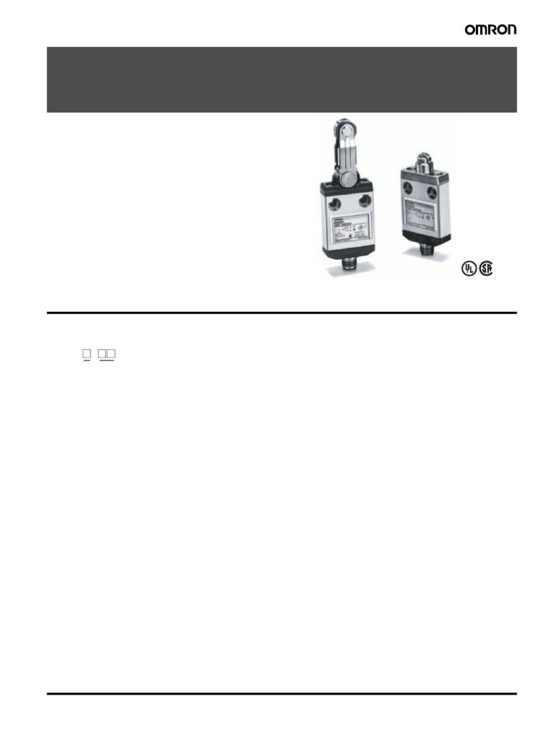 Model Number Structure: Miniature Limit Switch | PDF | Alternating ...