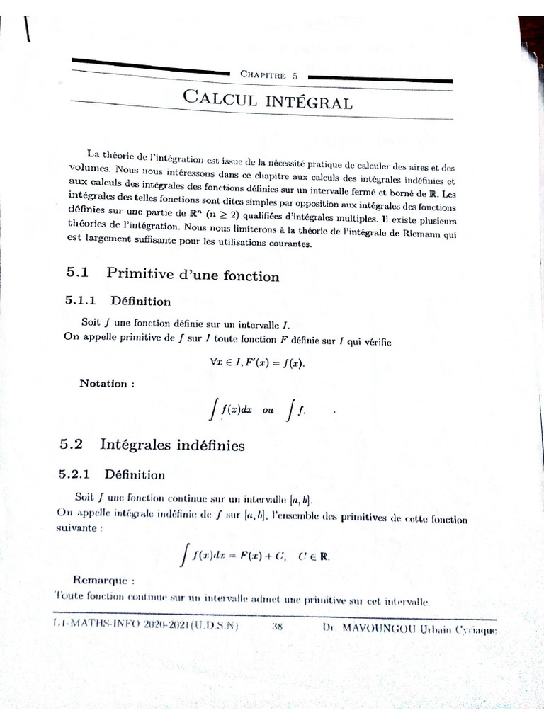 Cours Calcul D'integrale | PDF