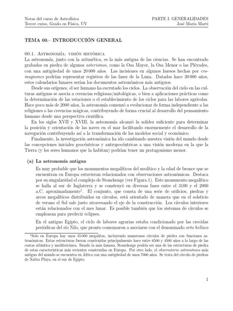 Tema 00 2024-25 | PDF | Estrellas | Galileo Galilei