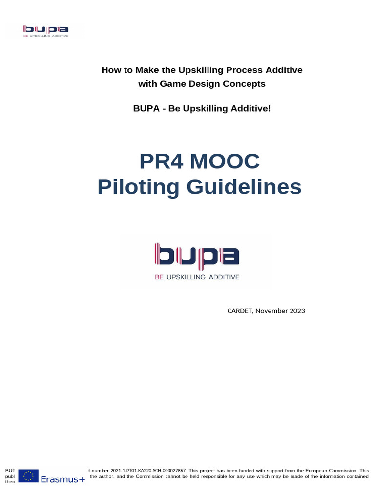 PR4_BUPA_Piloting guidelines | PDF | Educational Technology | Massive Open Online Course