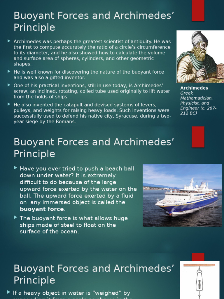 Buoyant-Forces-and-Archimedes-Principle | PDF | Buoyancy | Force