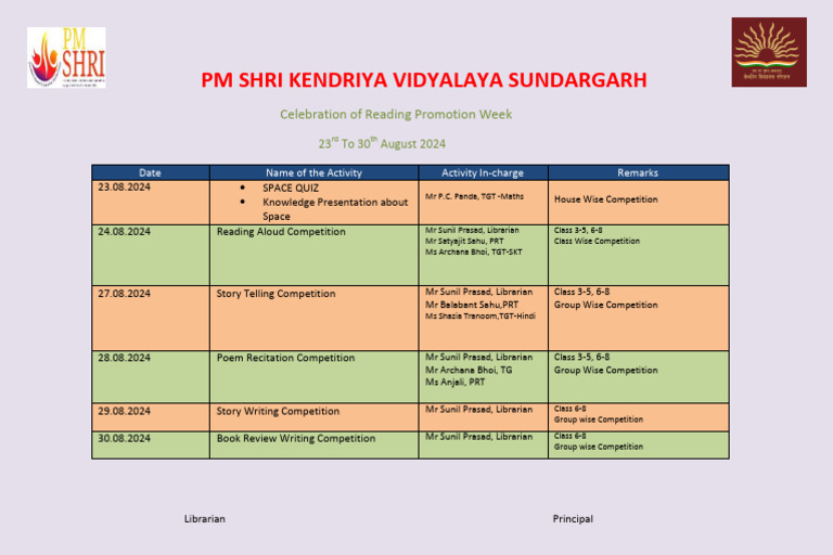 Reading Promotion Week Activities 2024 | PDF