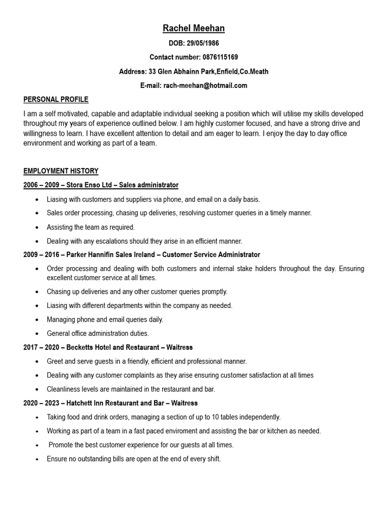 CV Rachel Meehan2023 | PDF | Business