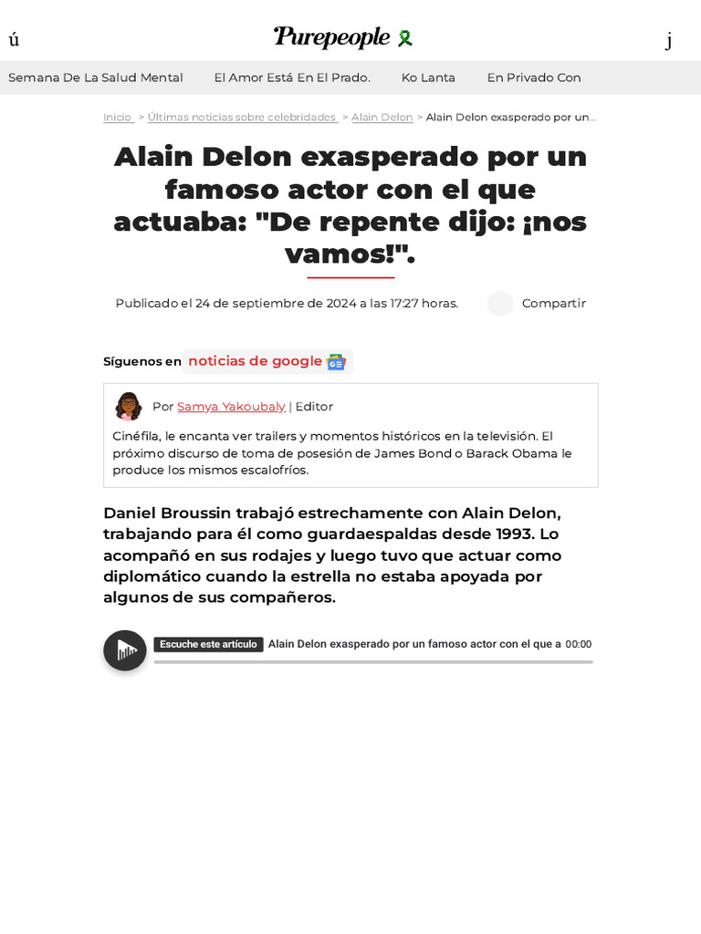 Alain Delon Exasperado Por Un Famoso Actor Con El Que Actuaba - de ...