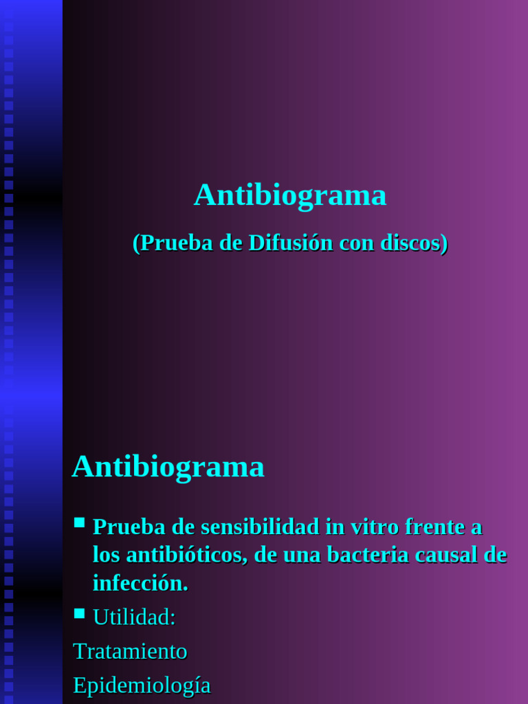 Antibiograma: Prueba de Sensibilidad Bacteriana | PDF | Resistencia ...