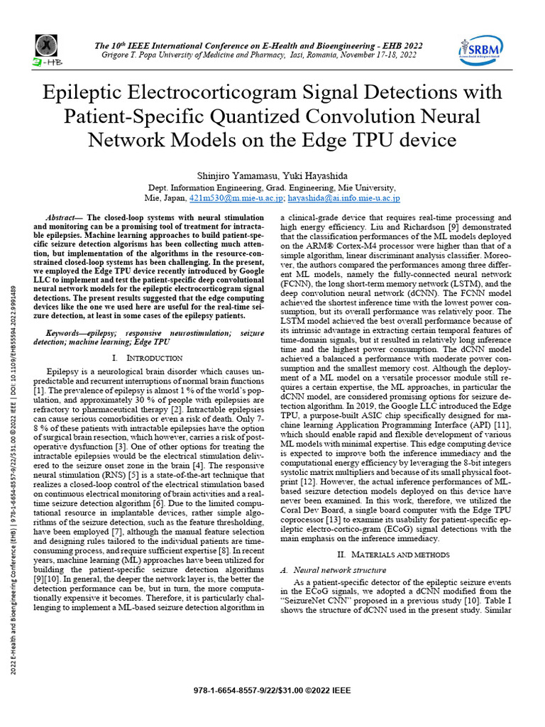 Epileptic Electrocorticogram Signal Detections With Patient-Specific ...