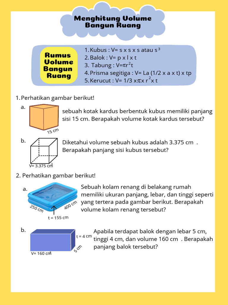 Rumus Volume Bangun Ruang Sederhana | PDF
