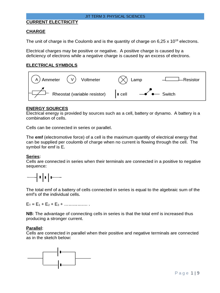 JIT-ELECTRICITY (1) | PDF | Electrical Conductor | Electrical Resistance And Conductance