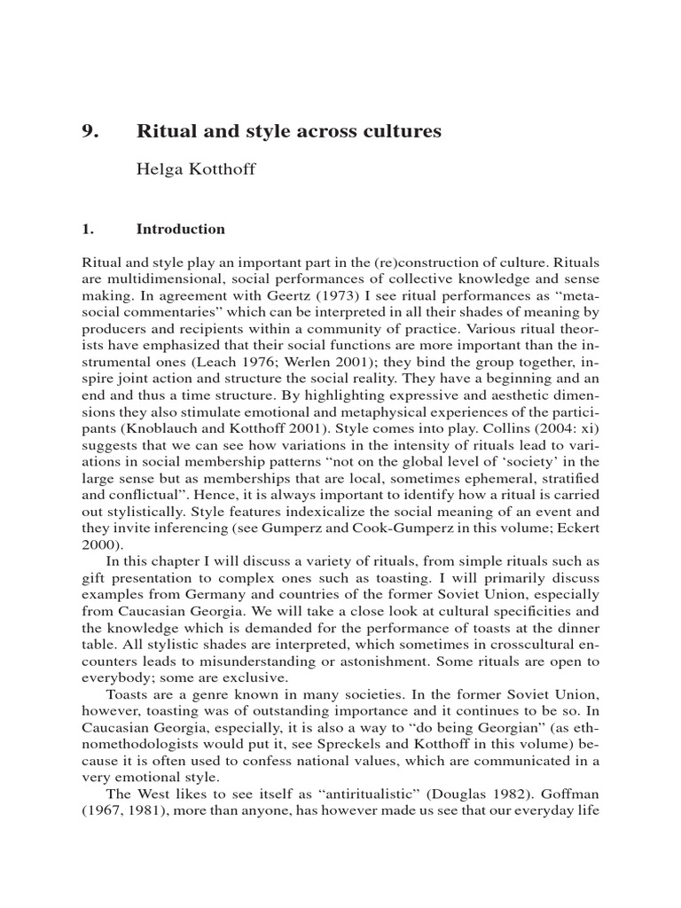 13 - Ritual and Style Across Cultures | PDF | Rituals | Semiotics