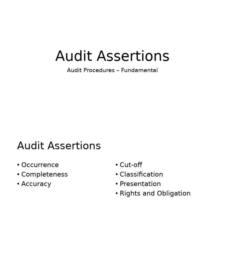 Audit Assertions | PDF