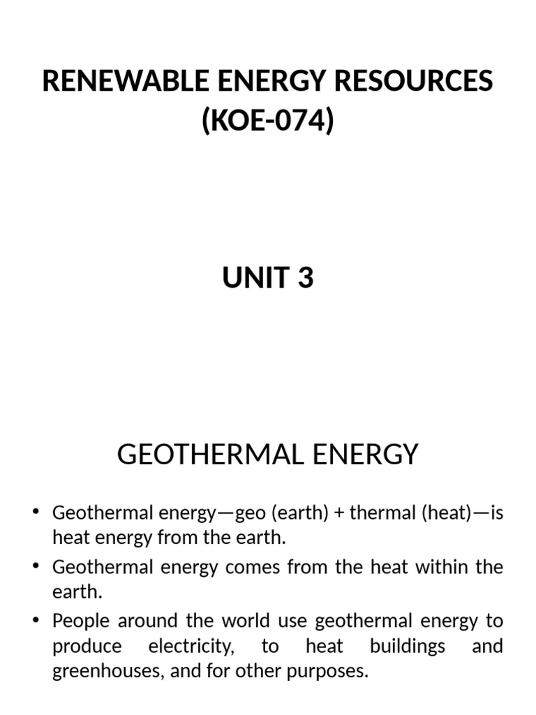 RER (KOE-074) unit 3 | PDF | Fuel Cell | Geothermal Energy