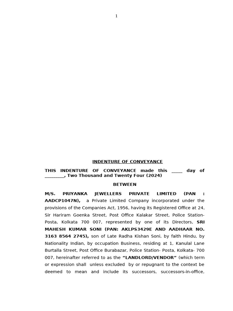 Sandeep Kumar Agarwal Deed 24-25 Sir Hariram Gornka Strret R-207 (Non ...