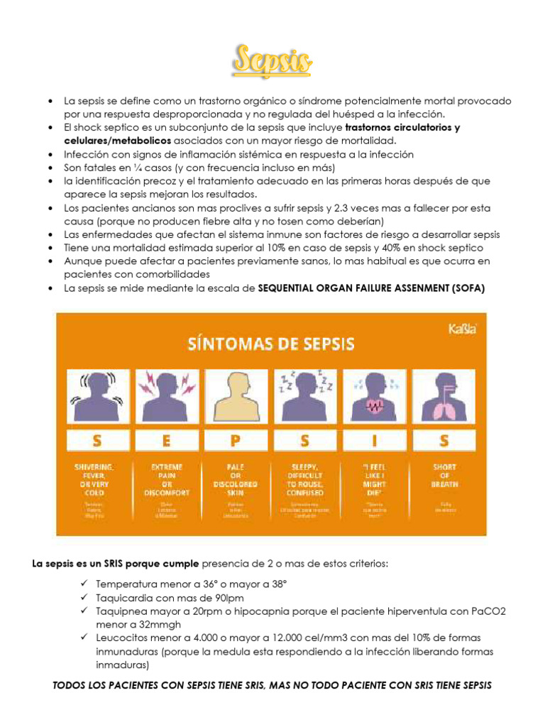 Sepsis y Shock Séptico: Diagnóstico y Manejo | PDF | Septicemia ...