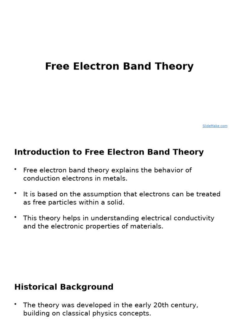 Free Electron Band Theory | PDF | Electrical Resistivity And ...
