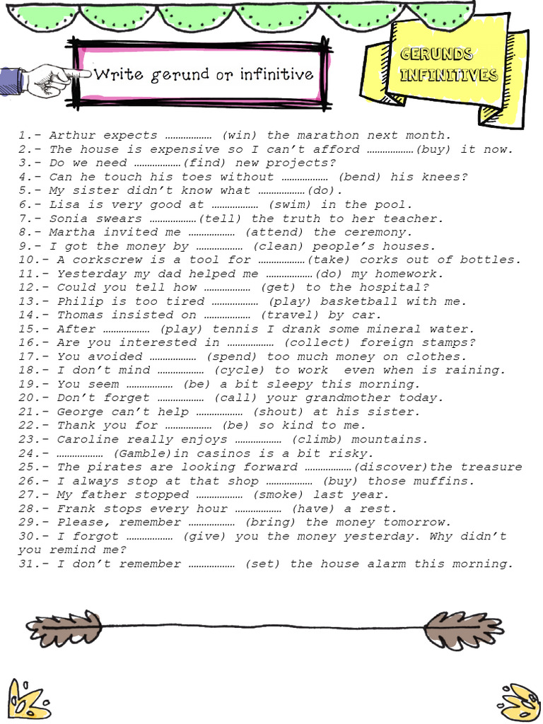 PAGE 24 - Gerund or Infinitive Practice | PDF