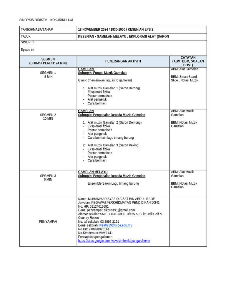 Eps 2 Gamelan (Cikgu Syafiq) | PDF