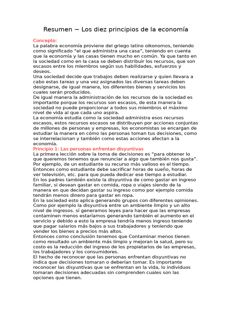 Resumen de Las 10 Principios de La Economia | PDF | Inflación | Mercado ... Resumen de Las 10 Principios de La Economia | PDF | Inflación | Mercado ...