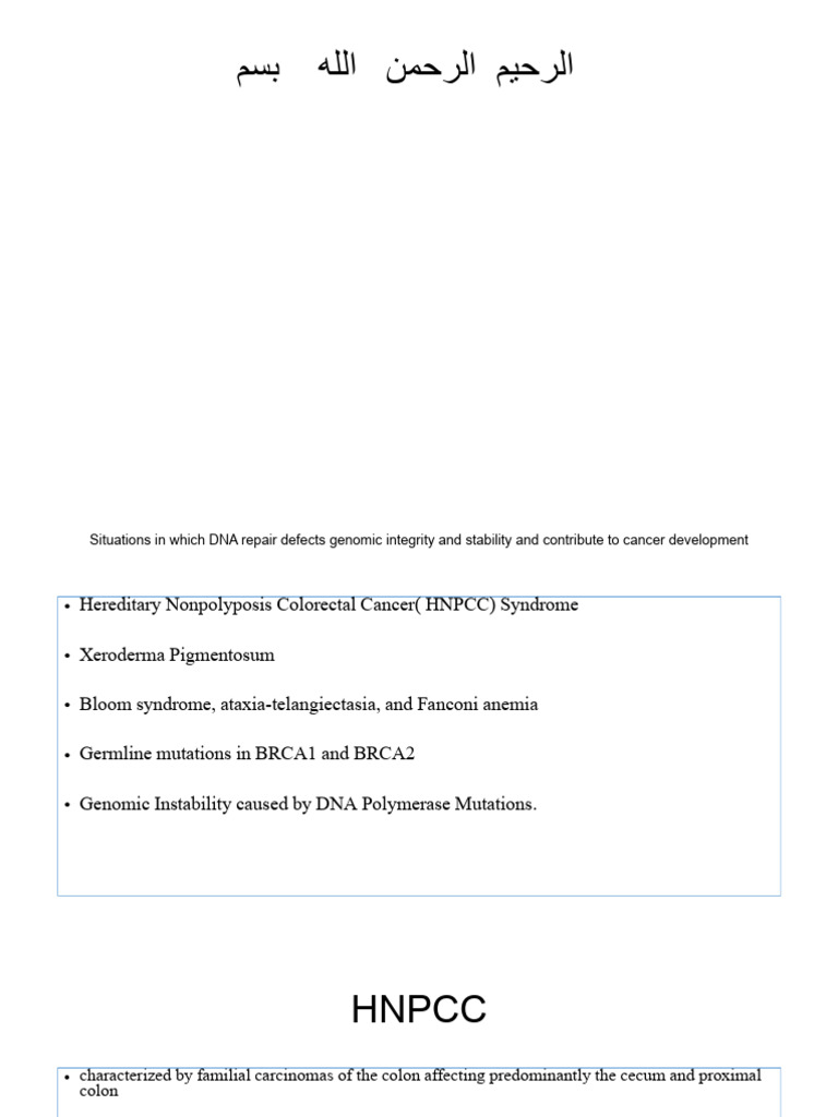 Addendum Slides for Neoplasia Part 2 | PDF | Dna Repair | Cancer