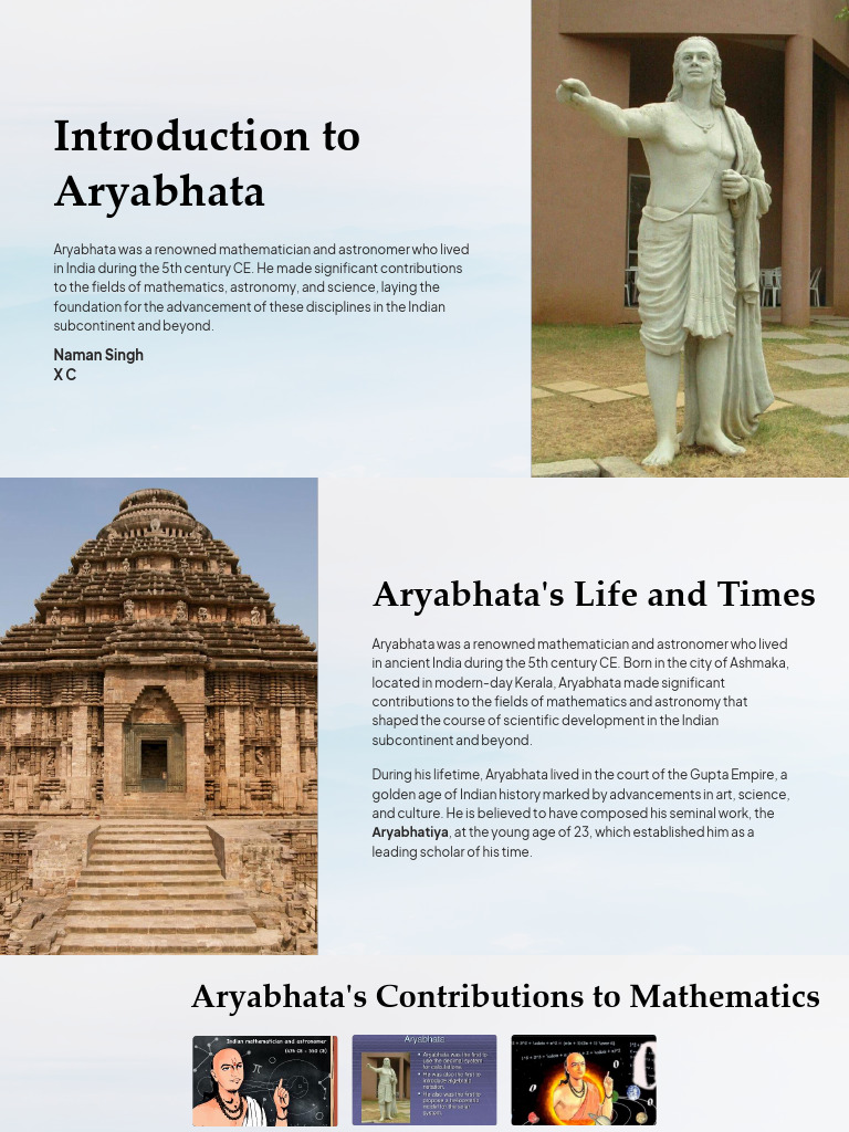 Aryabhata: Pioneer of Mathematics and Astronomy | PDF | Trigonometry | Pi
