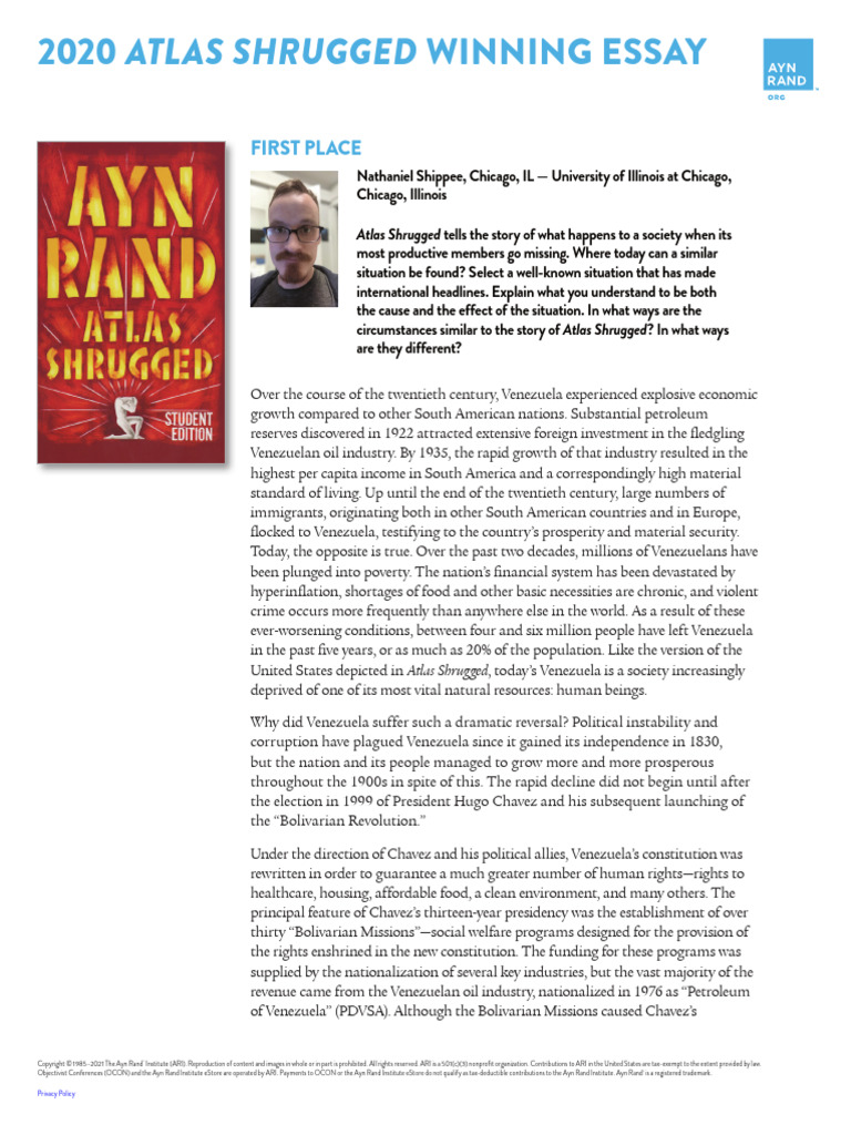 2020 Atlas Shrugged Winning Essay | PDF | Venezuela | Hugo Chávez