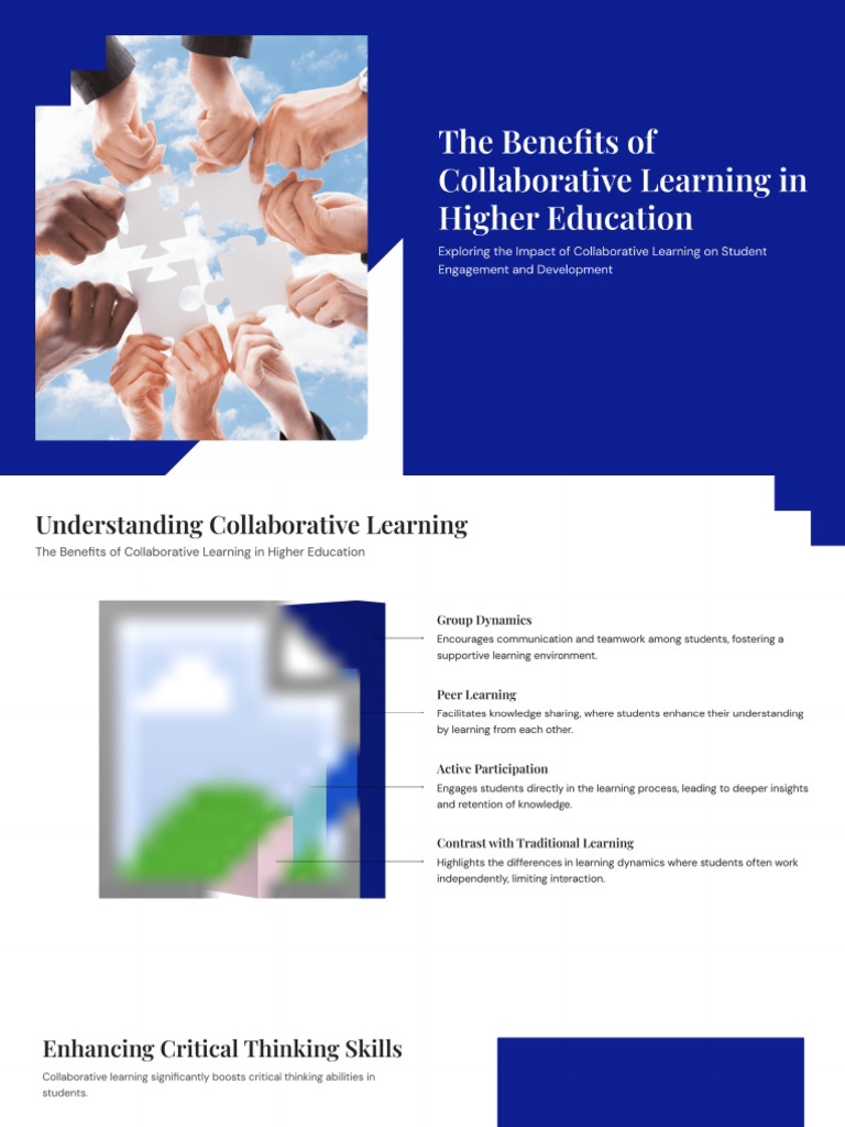 The Benefits of Collaborative Learning in Higher Education PDF | PDF