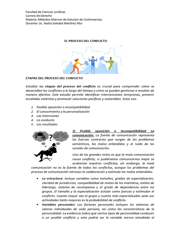 b 2 Tema No 3 El Proceso Del Conflicto Nuevo Para Exponer | PDF | Las emociones | Sicología