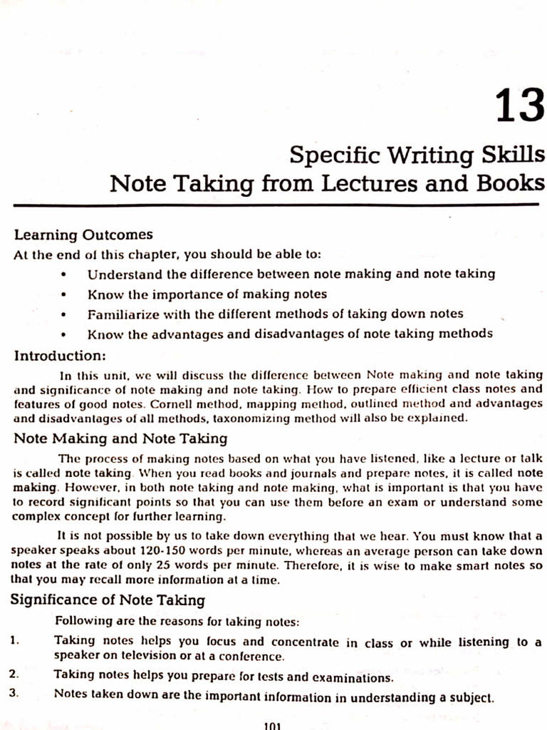 Note Taking and Making Methods | PDF