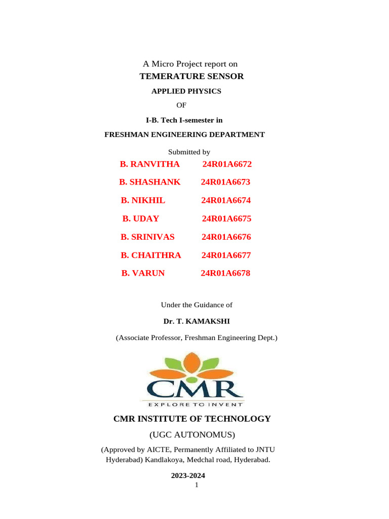 Temperature Sensor | PDF | Electrical Resistance And Conductance | Resistor