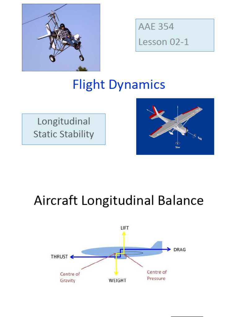 Lec 02-1 - Longitudinal Static Stability | PDF | Flight | Aerodynamics