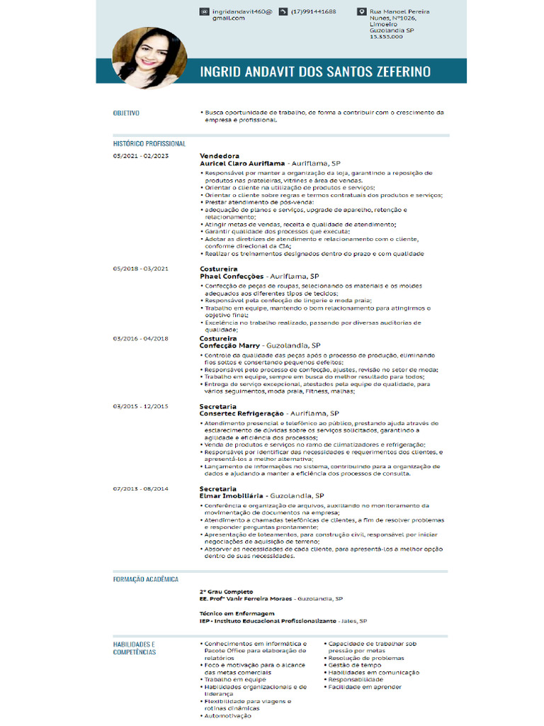 Ingrid Curriculo | PDF