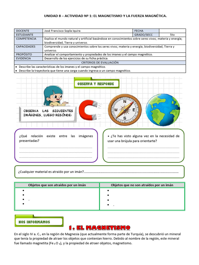 Unidad8 Act1-5 | PDF | Inducción electromagnética | Imán
