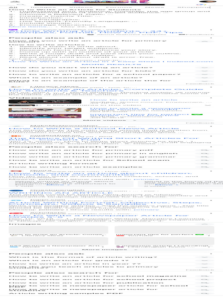 How Write An Article For Primary - Google Search | PDF | Human ...