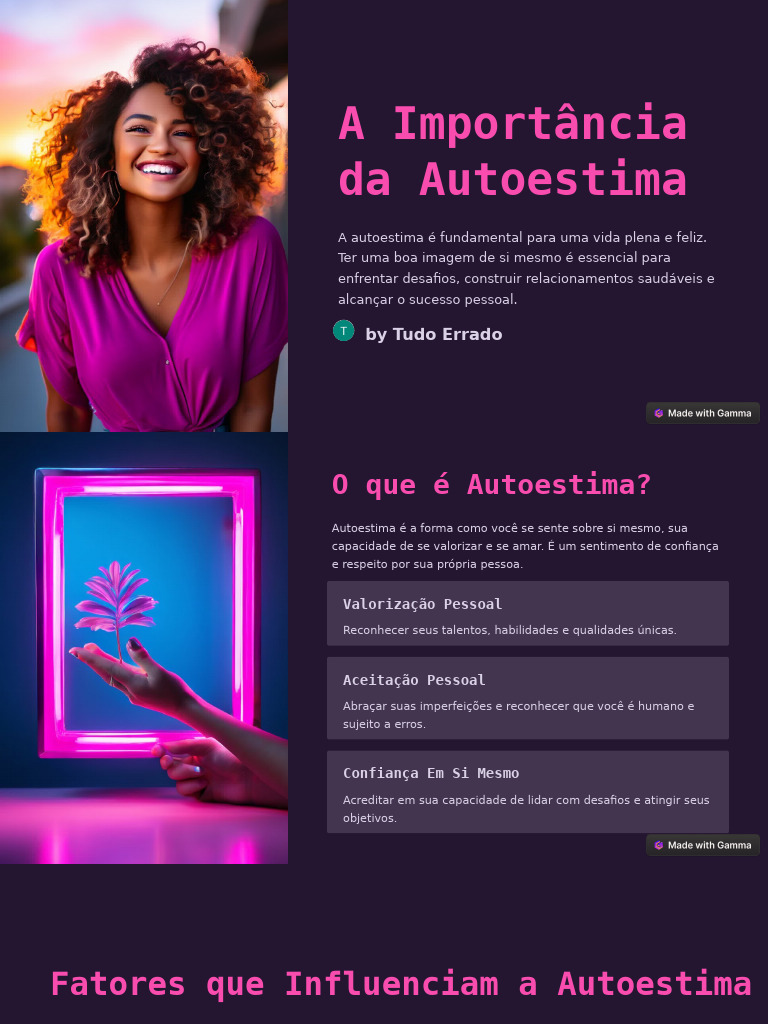 A Importancia Da Autoestima 2 | PDF | Autoestima | Pensamento