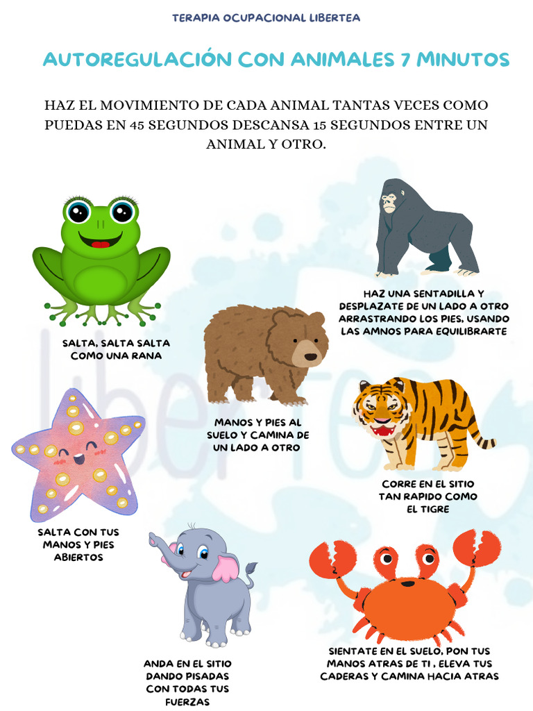 AUTOREGULACIÓN CON ANIMALES 7 MINUTOS | PDF