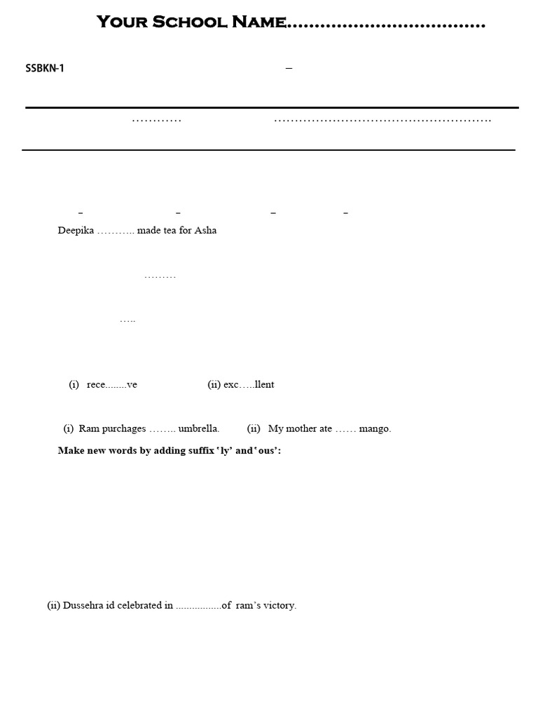 Pre Board Paper for Class 5 English | PDF