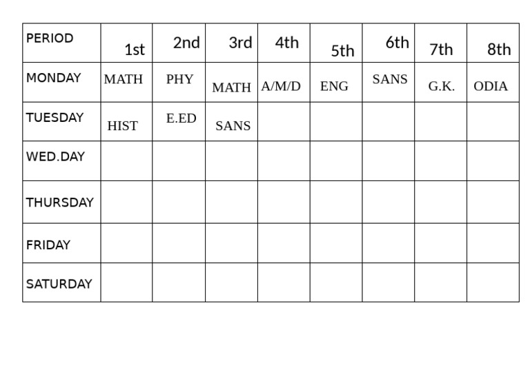 Timetable | PDF