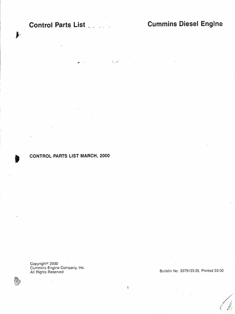 Cummins CPL List 2000 | PDF