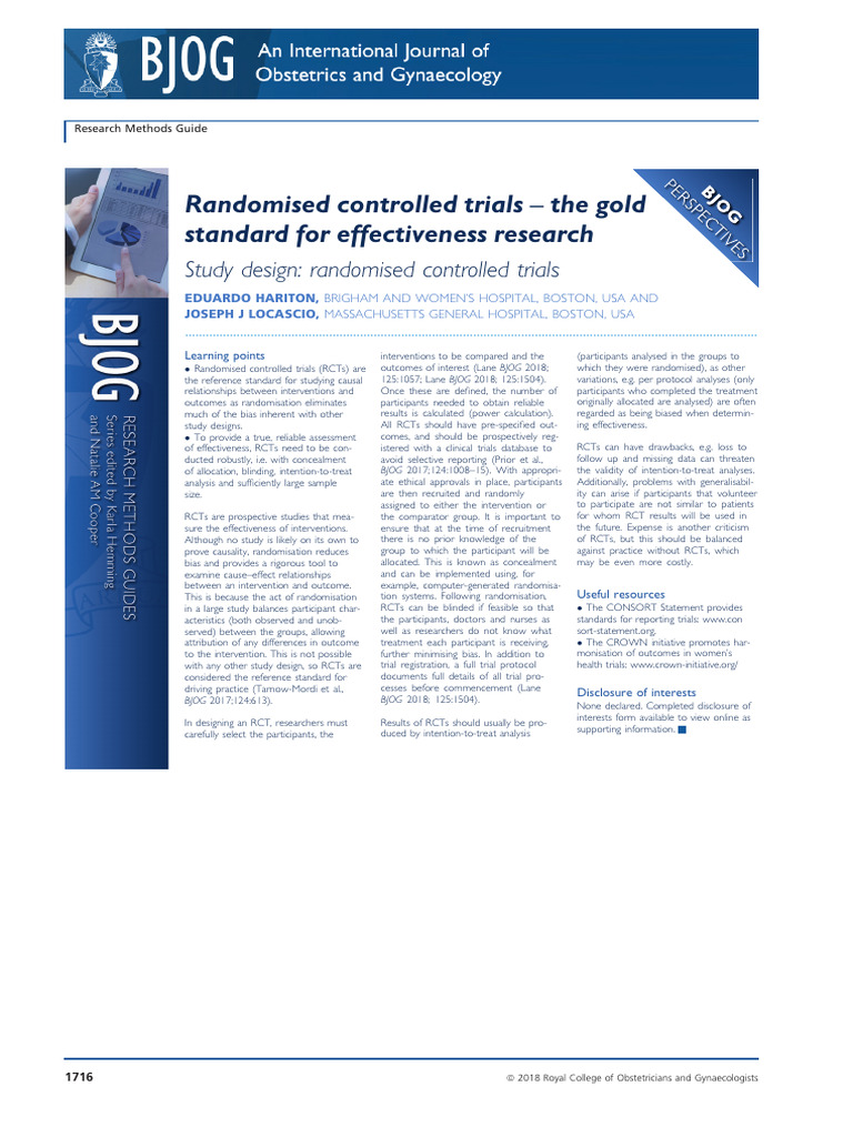 BJOG - 2018 - Hariton - Randomised Controlled Trials The Gold Standard ...