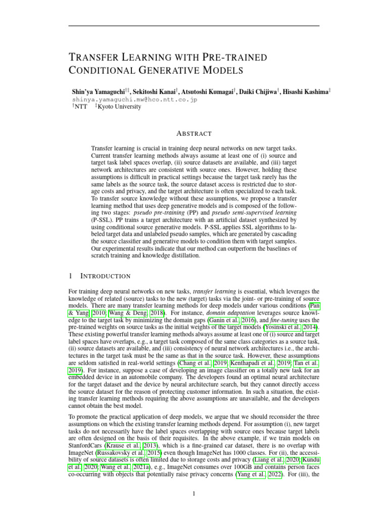 Transfer Learning with Generative Models | PDF | Artificial Neural ...