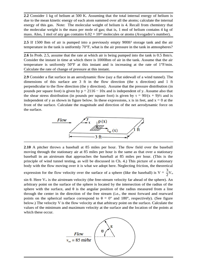 Chapter 2 Problems | PDF | Gases | Sphere