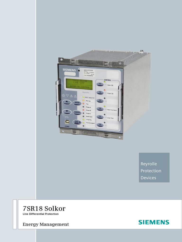 7SR18 Solkor Catalogue Sheet | PDF | Alternating Current | Relay